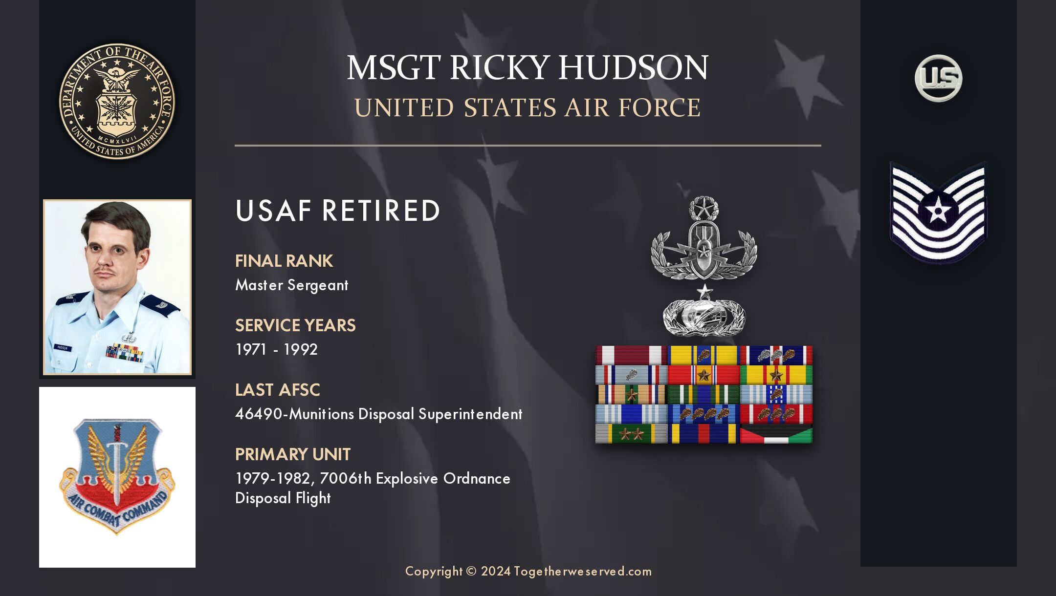 Service Reflections of MSgt Ricky Hudson, U.S. Air Force (1971-1992 ...