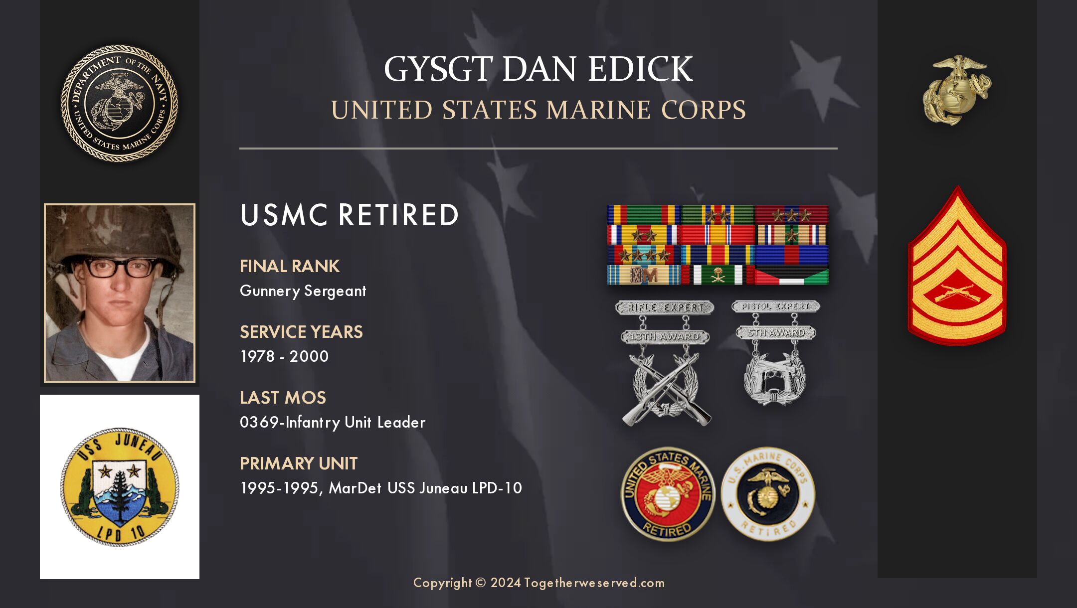 Service Reflections of GySgt Dan Edick, U.S. Marine Corps (1978-2000 ...