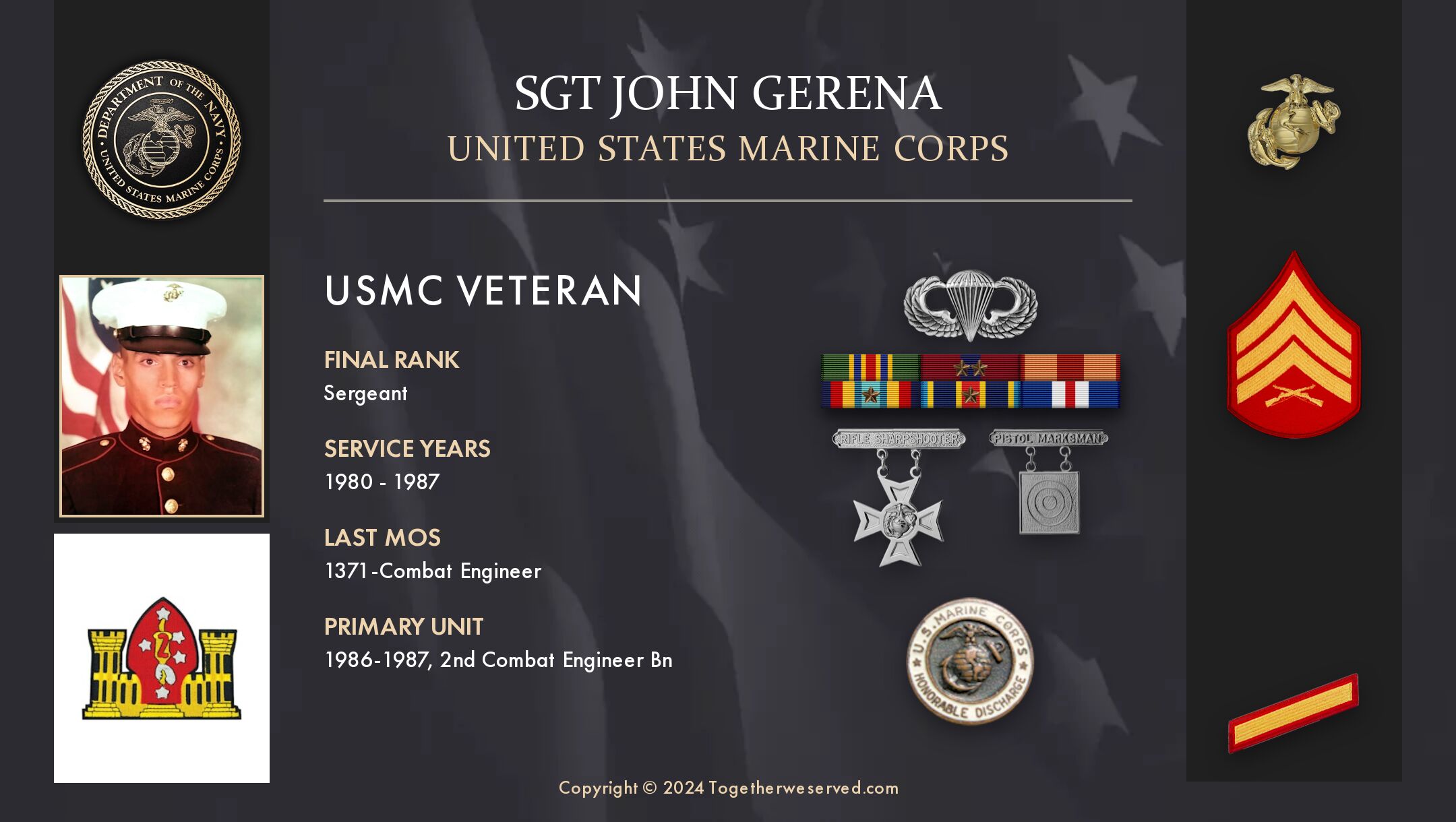 Service Reflections of Sgt John Gerena, U.S. Marine Corps (1980-1987 ...