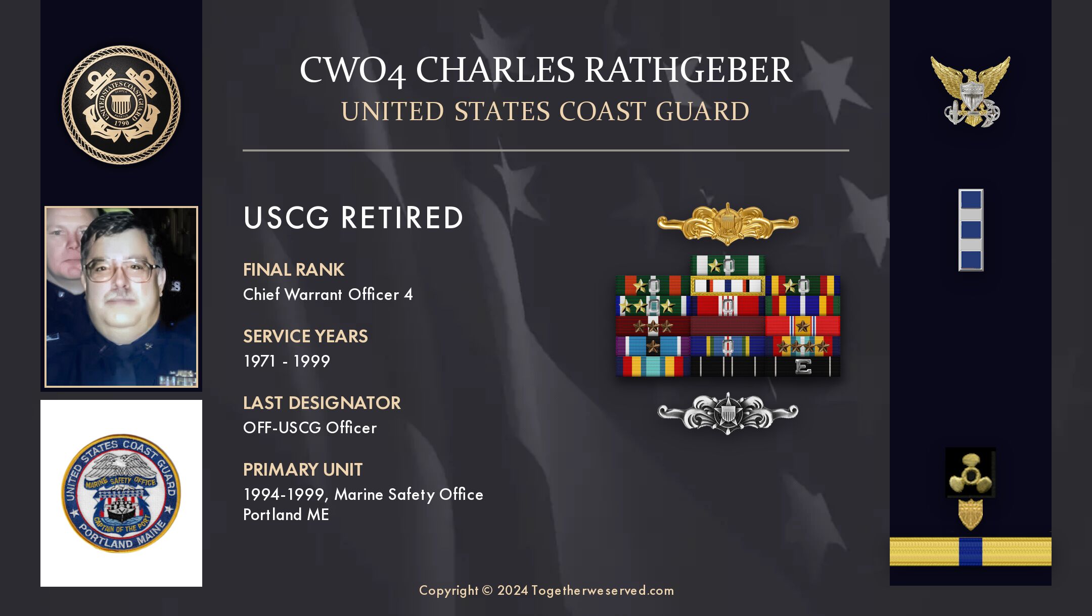 Service Reflections of CWO4 Charles Rathgeber, U.S. Coast Guard (1971 ...