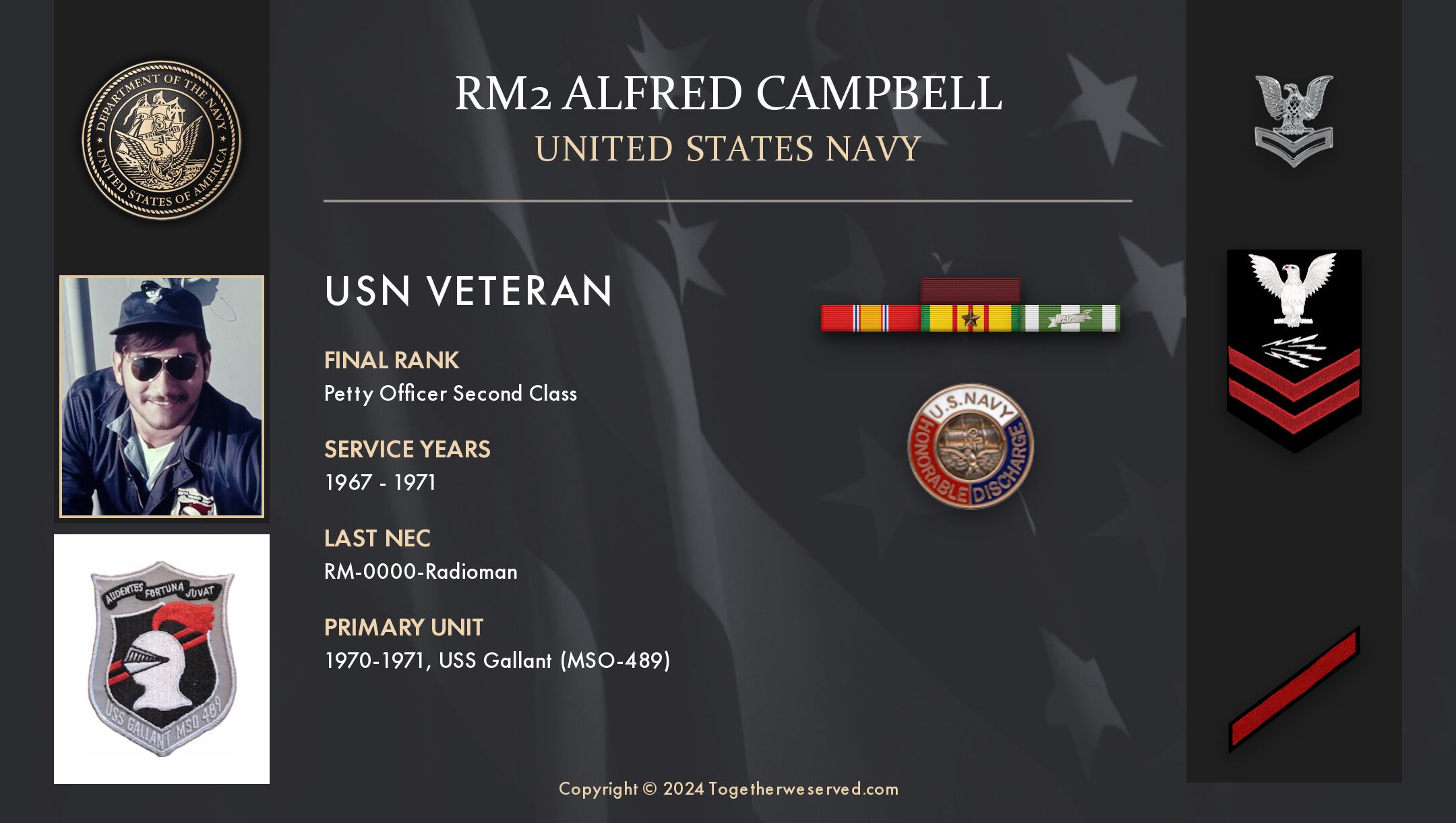 Service Reflections of RM2 Alfred Campbell, U.S. Navy (1967-1971 ...
