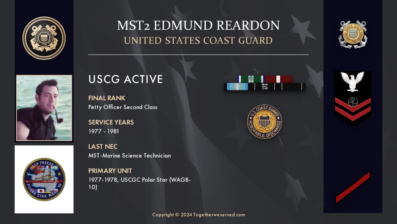 Service Reflections of MST2 Edmund Reardon, U.S. Coast Guard (1977-1981 ...