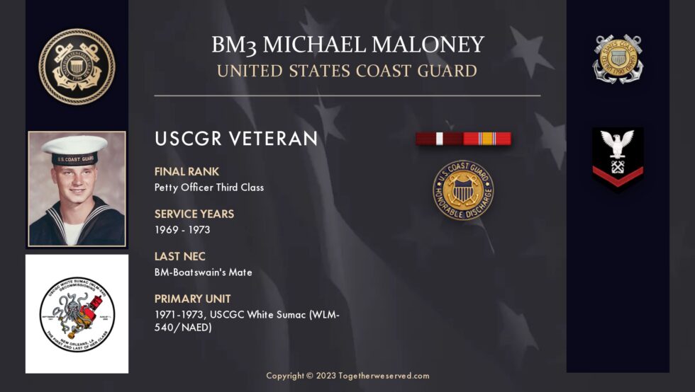 Service Reflections of BM3 Michael Maloney, U.S. Coast Guard (1969-1973 ...