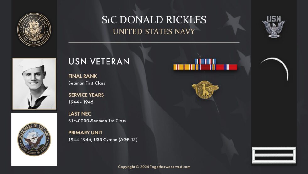 S1C Don Rickles, U.S. Navy (1944-1946), WWII - TogetherWeServed Blog