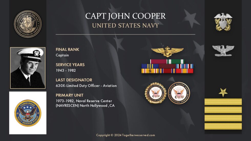 LCdr John (Jackie) Cooper, U.S. Navy (1943-1982) - TogetherWeServed Blog
