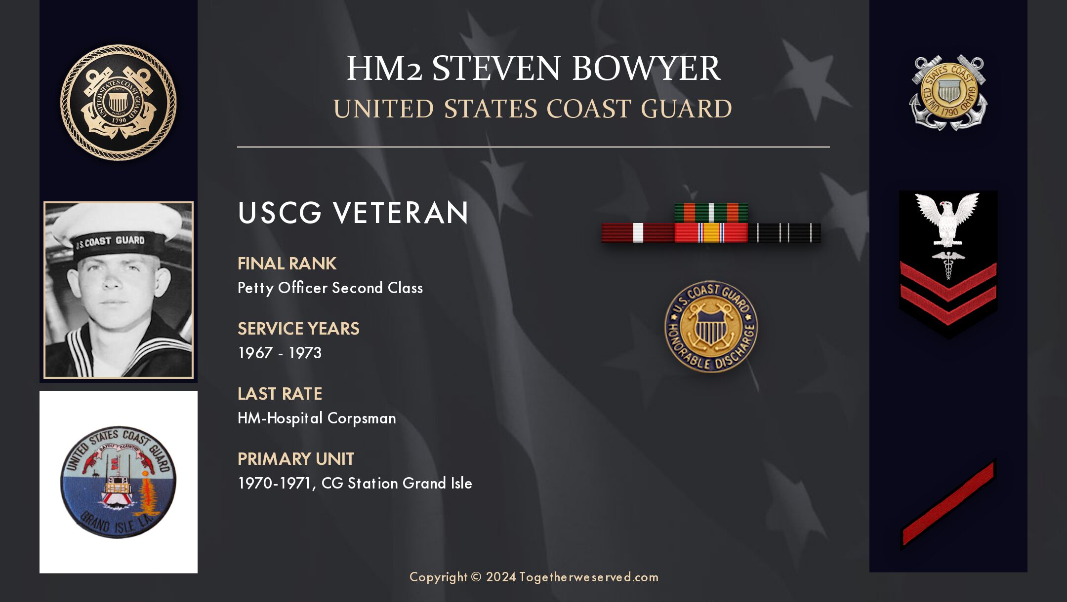 Service Reflections of HM2 Steven Bowyer, U.S. Coast Guard (1967-1973 ...