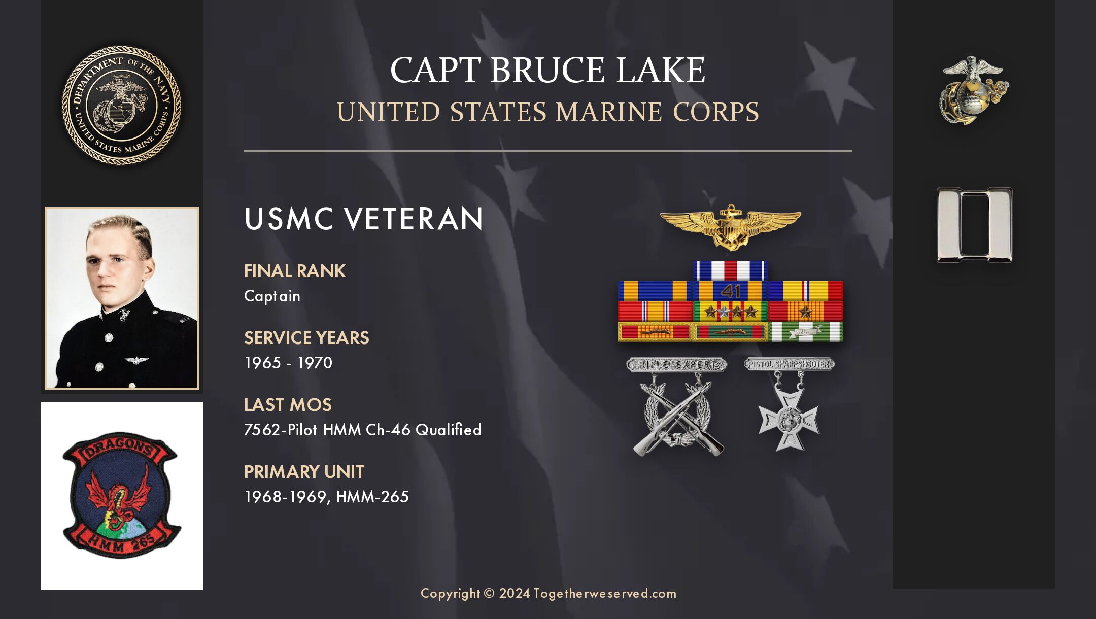 Service Reflections of CAPT Bruce Lake, U.S. Marine Corps (1965-1970 ...