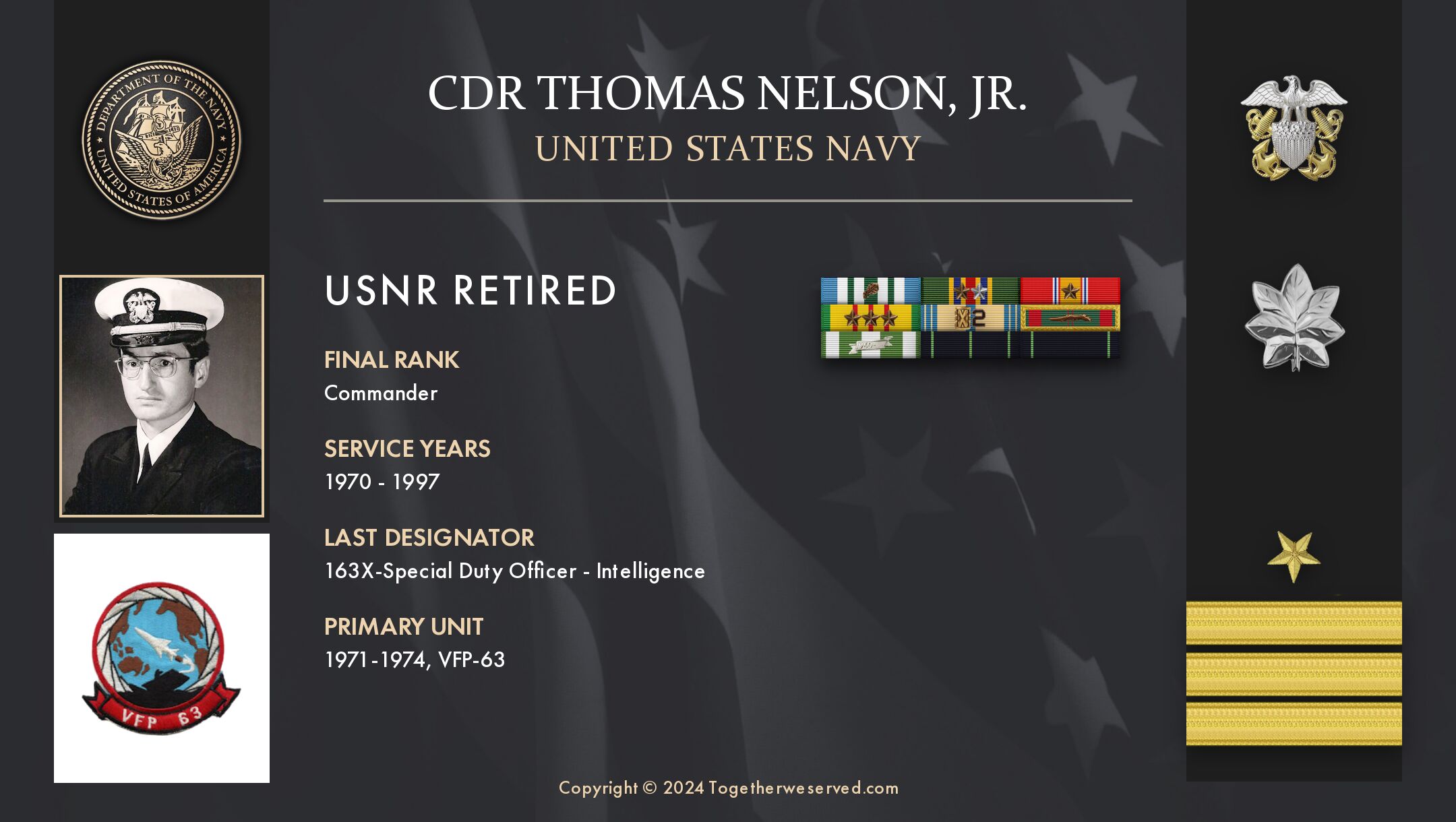 Service Reflections of CDR Thomas Nelson, U.S. Navy (1970-1997 ...