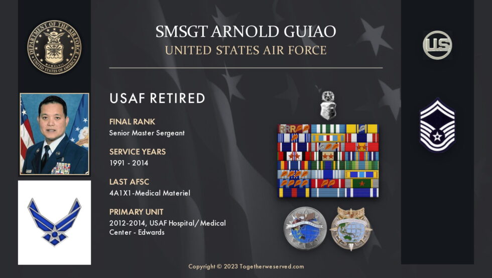 Service Reflections of SMSGT Arnold Guiao, U.S. Air Force (1991-2014 ...
