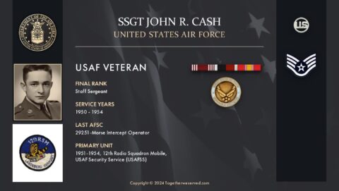 SSgt John (Johnny) R. Cash, U.S. Air Force (1950-1954 ...