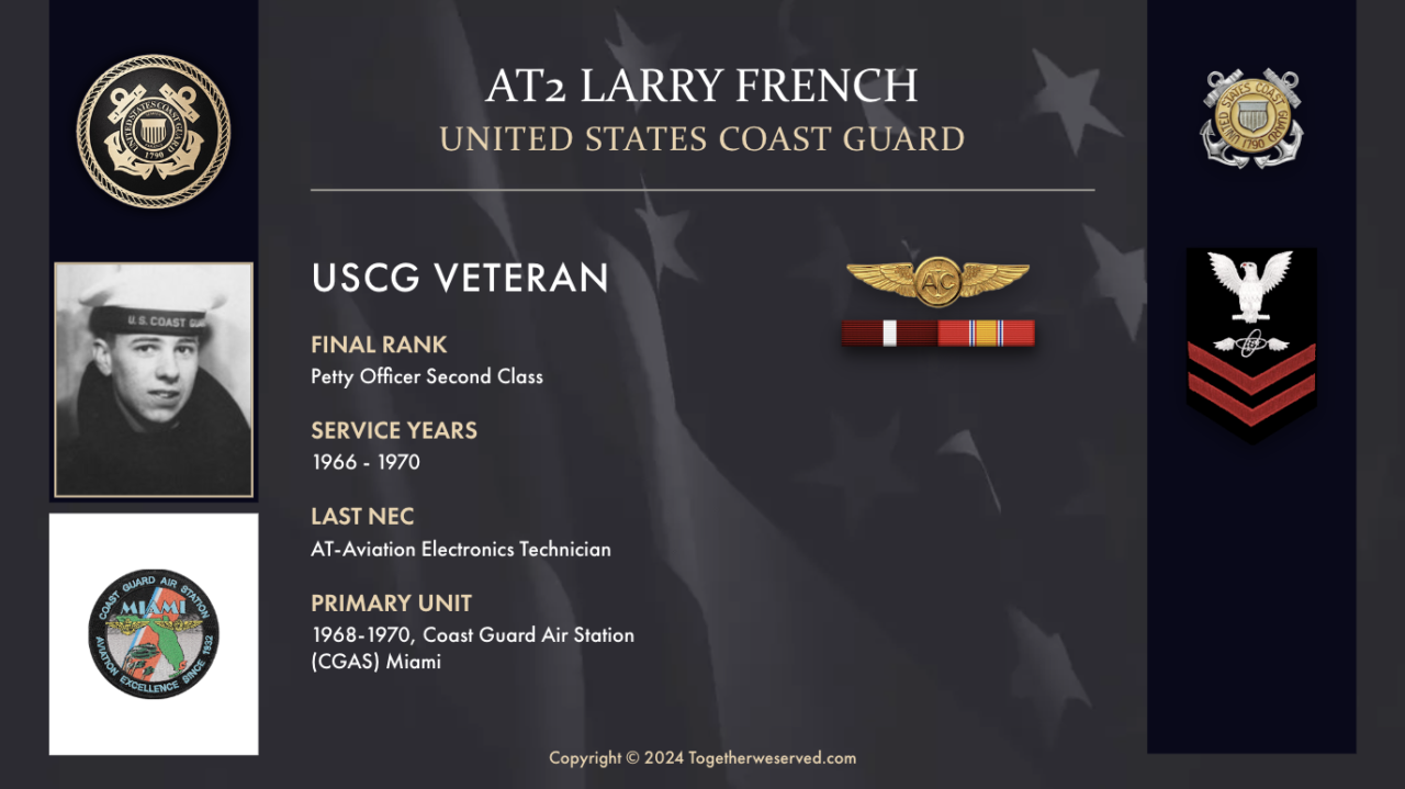 Service Reflections of AT2 Larry French, U.S. Coast Guard (1966-1970 ...