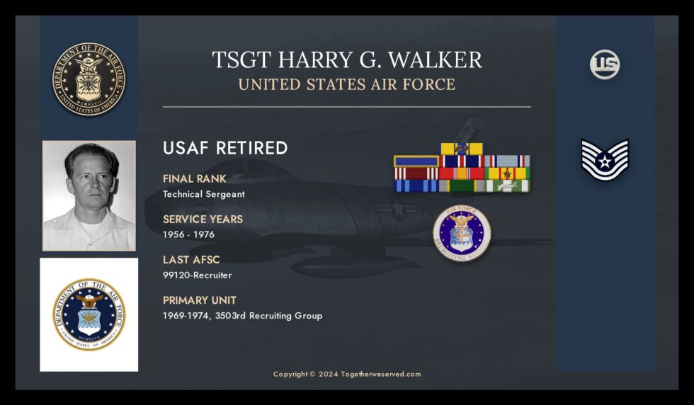 Service Reflections of TSgt Harry Walker, U.S. Air Force (1956 - 1976 ...