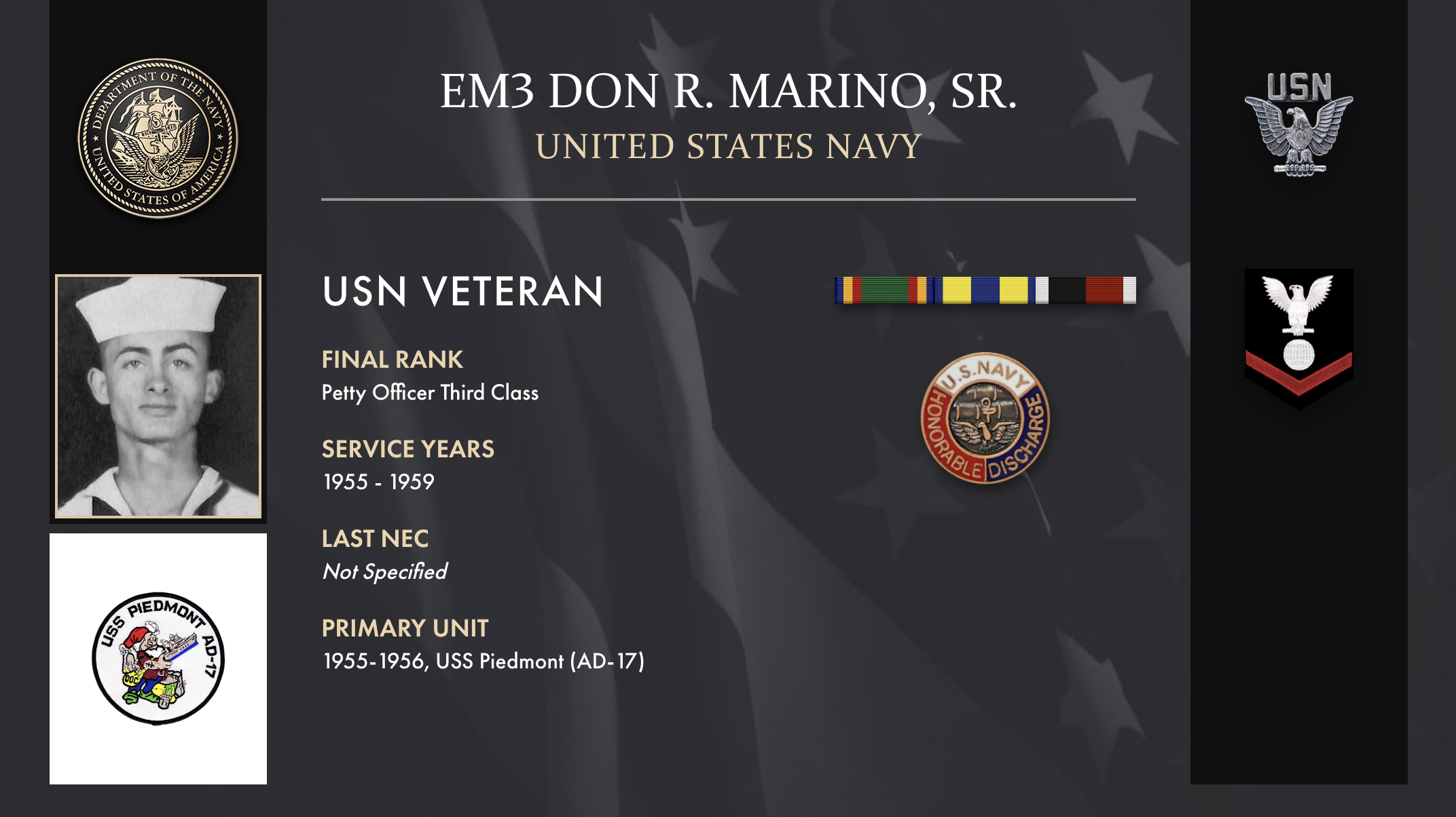 Service Reflections of EM3 Don R. Marino, U.S. Navy (1955-1959 ...