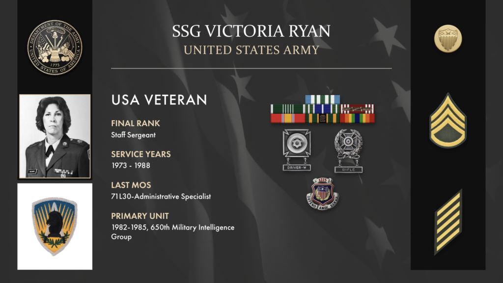 SSG Victoria Ryan, U.S. Army (1973-1988) - TogetherWeServed Blog